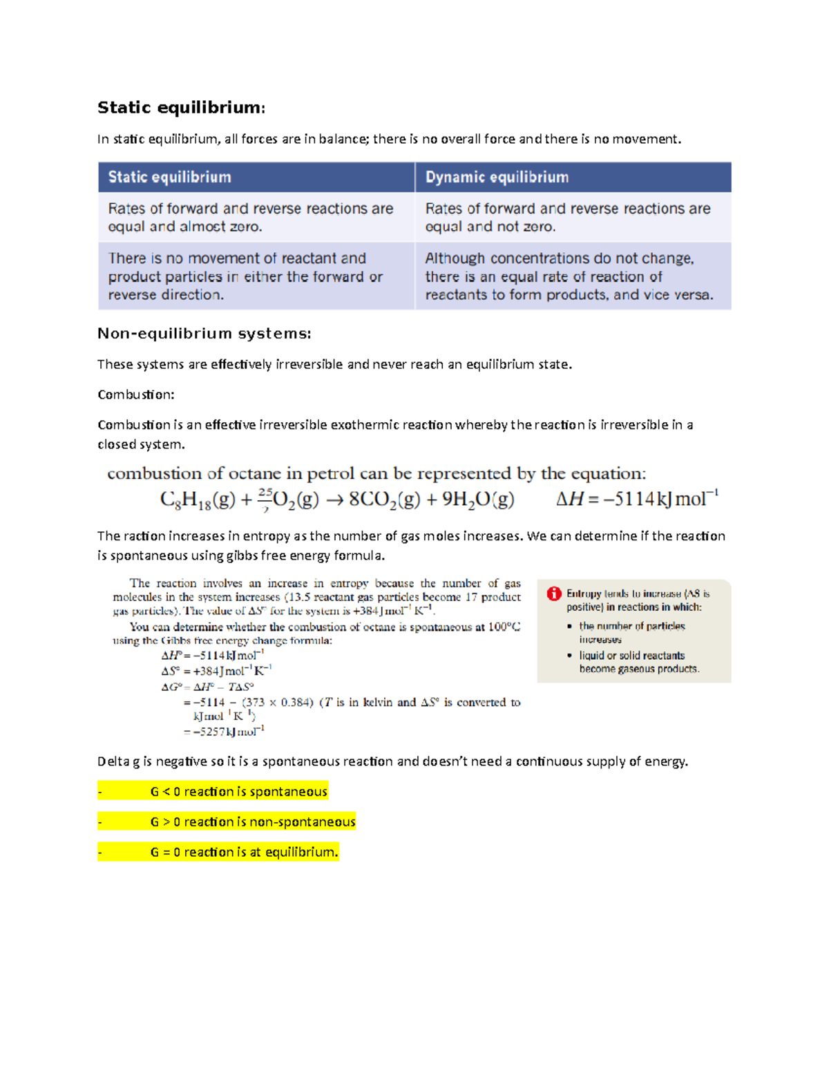 Static equilibrium - chemistry notes - Static equilibrium: In static ...