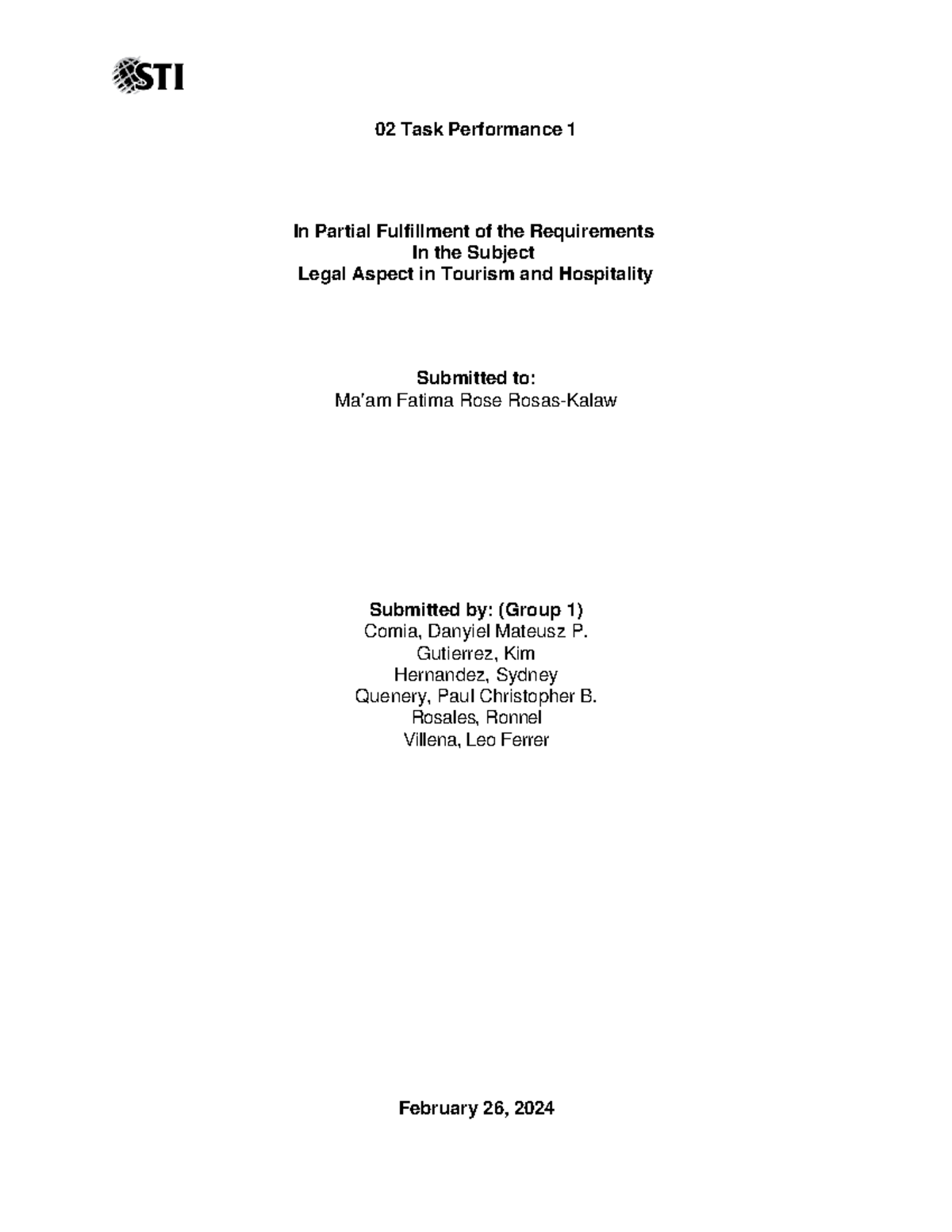 Group-1 -02-Task-Performance-1 -Legal-Aspect-In-Tourism-and-Hospitality ...