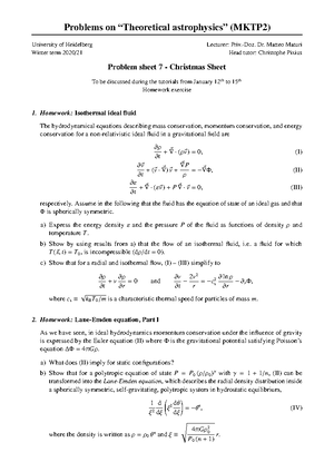 Solution 8 - Sheet 8 - WS 20/21 - Problems on “Theoretical astrophysics ...