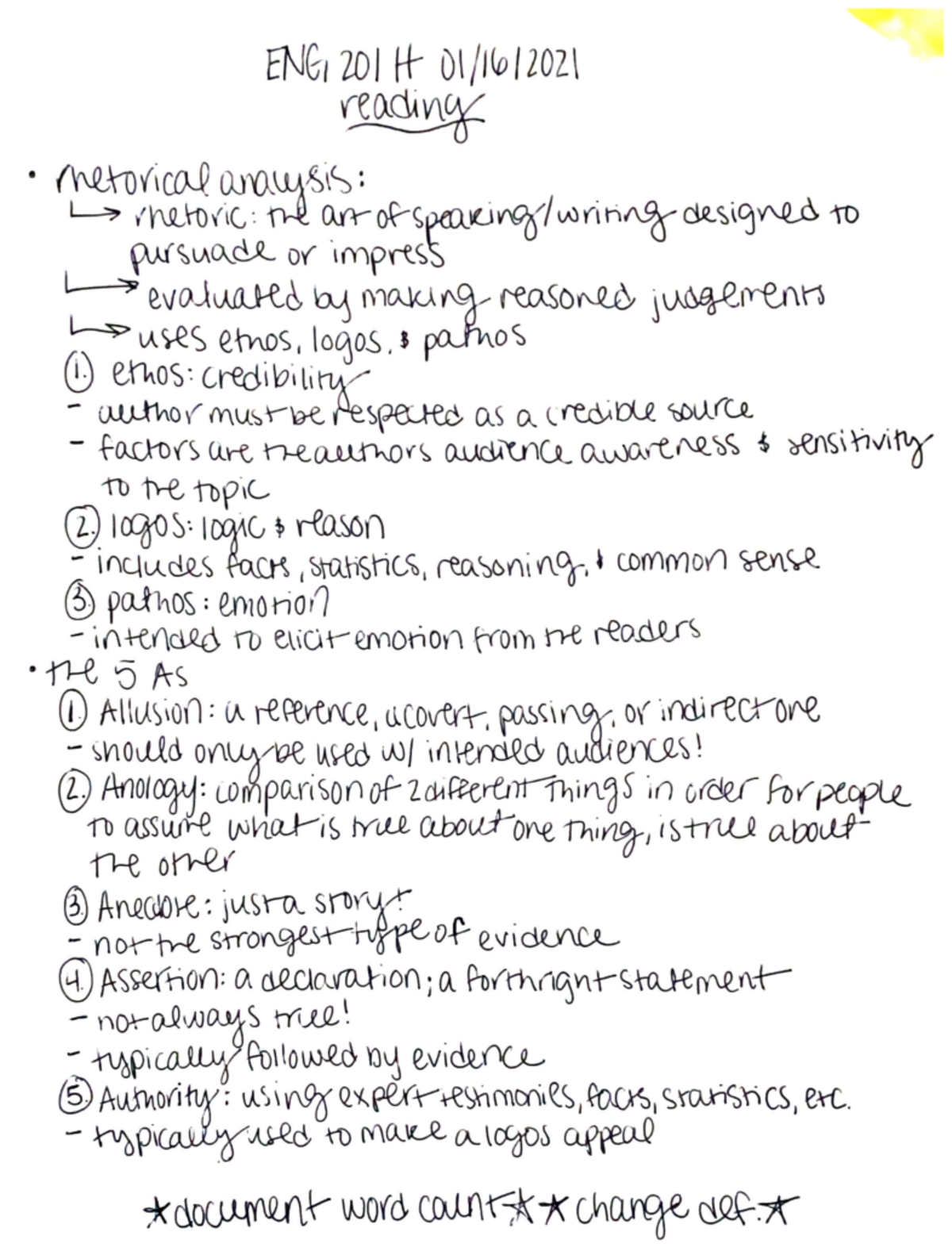 Rhetorical Analysis Notes - . © ethos: credibility ENGI 2014 01 ...