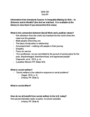 Swk lecture notes on health issues in the U.S - Groups What are the ...
