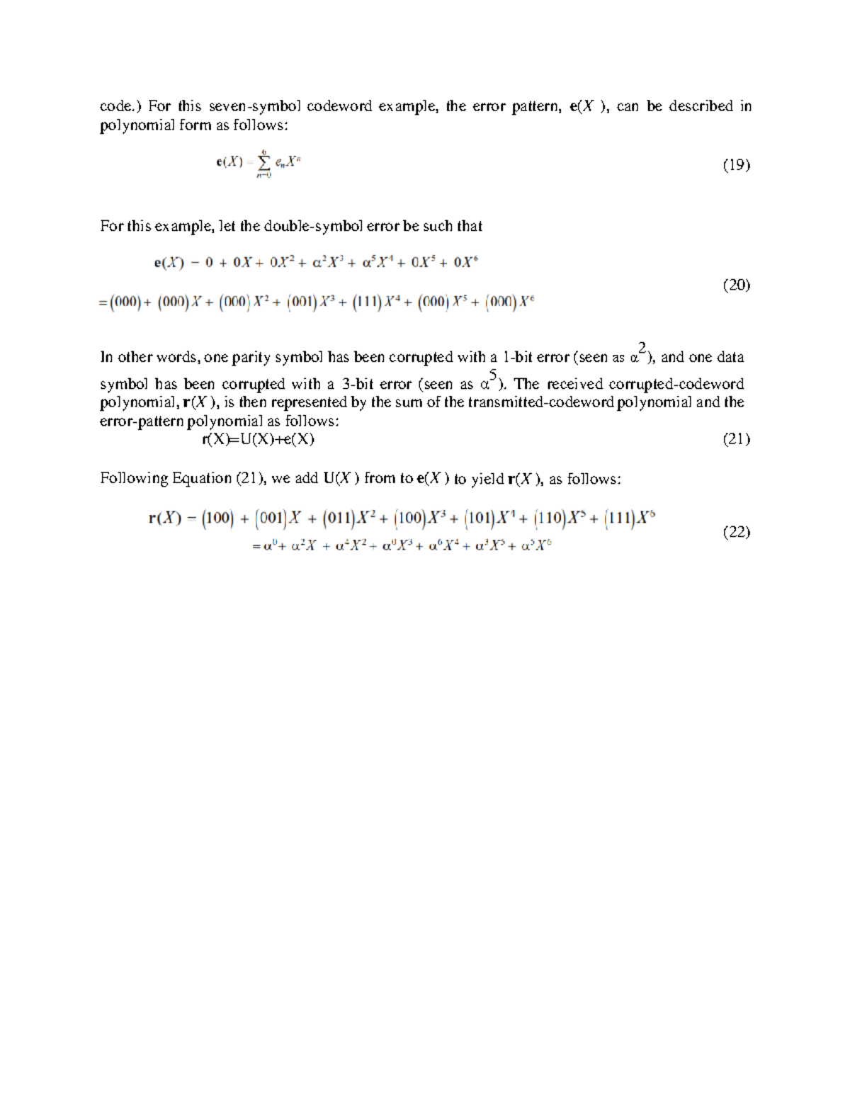 Cryptography - NOTES5 - code.) For this seven-symbol codeword example ...