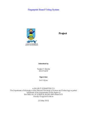 Project Proposal Fingerprint Voting - Fingerprint Based Voting System Project Proposal Submitted ...