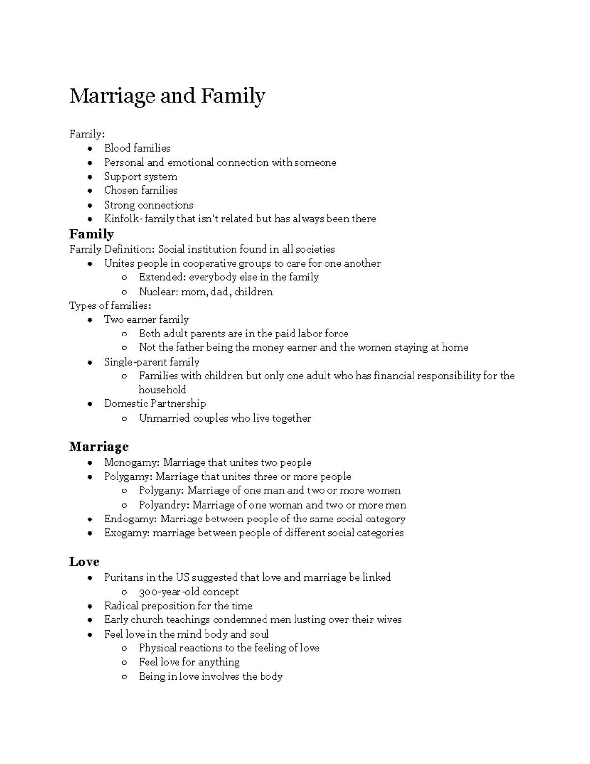 Marriage and Family - Marriage and Family Family: Blood families ...