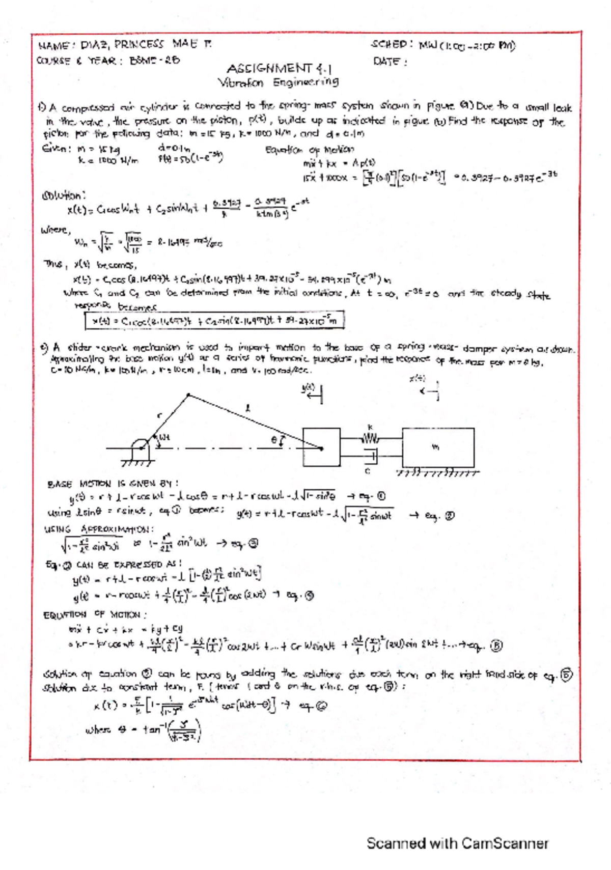 Vibration Engineering - Mechanical Engineering - NVSU - Studocu