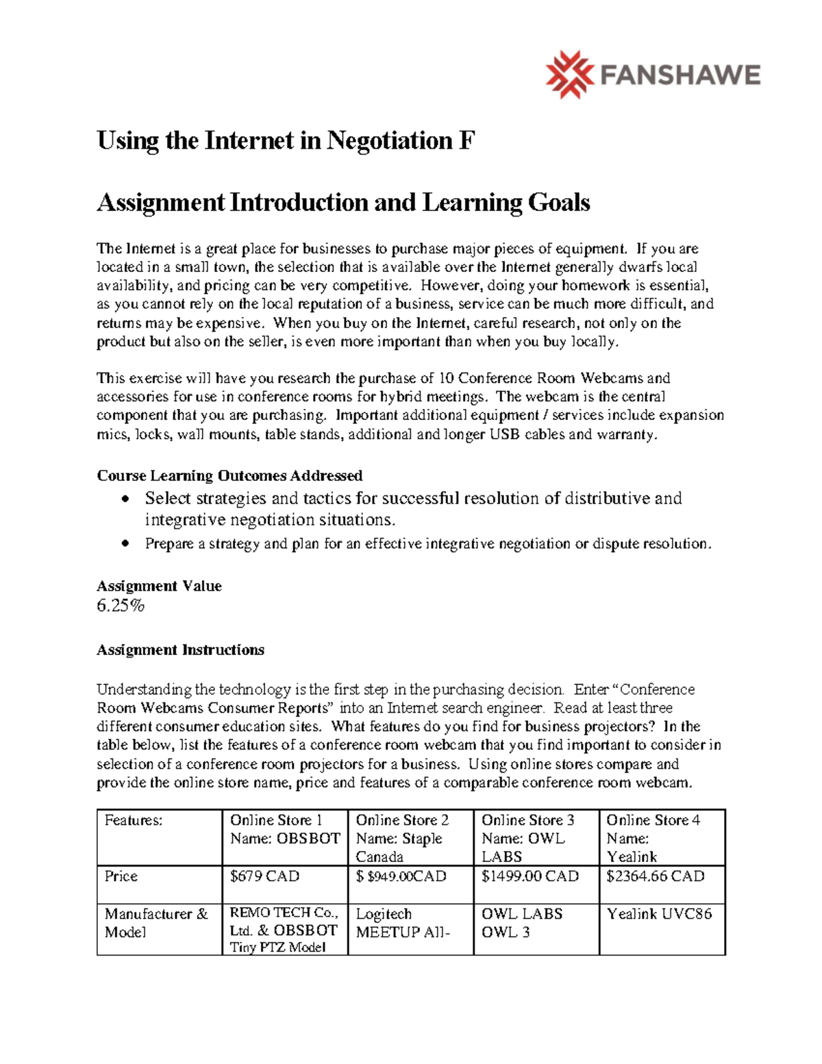 Module 2 Using The Internet in Negotiation F 2 - Using the Internet in Negotiation F Assignment ...