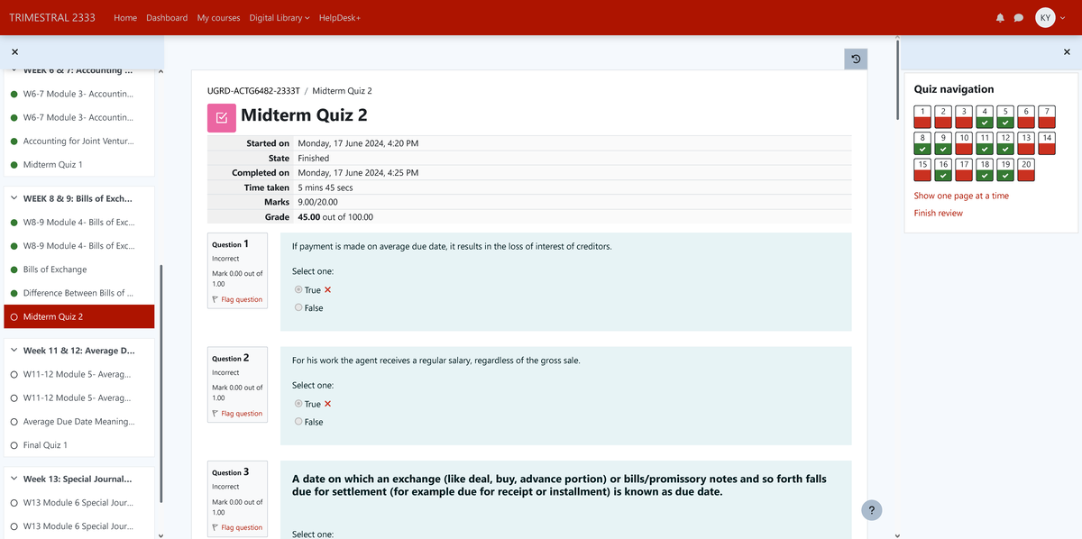 Midterm Quiz 2 Attempt review - WEEK 6 & 7: Accounting ... W6-7 Module ...