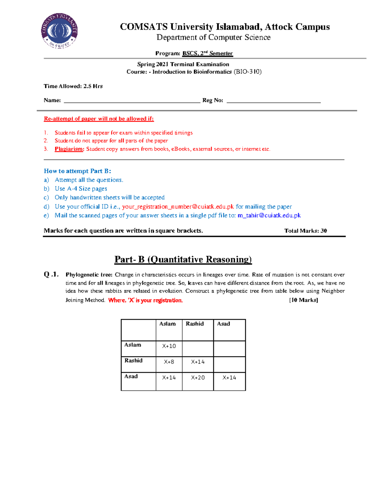 Terminal Paper SP21 Part B - COMSATS University Islamabad, Attock ...