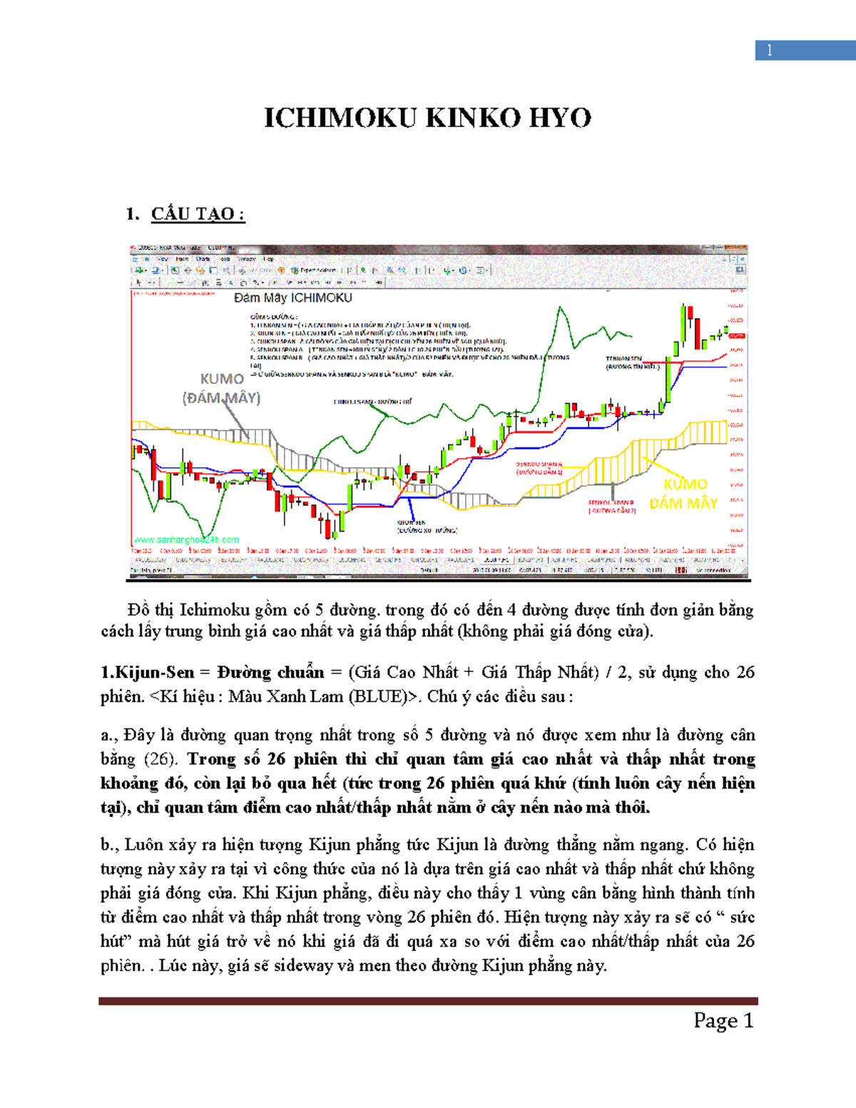 Ichimoku Kinko HYO - CẬP NHẬT THỊ TRƯỜNG NGÀY 26-03-20 - ICHIMOKU KINKO HYO 1. CẤU TẠO : Đồ thị ...