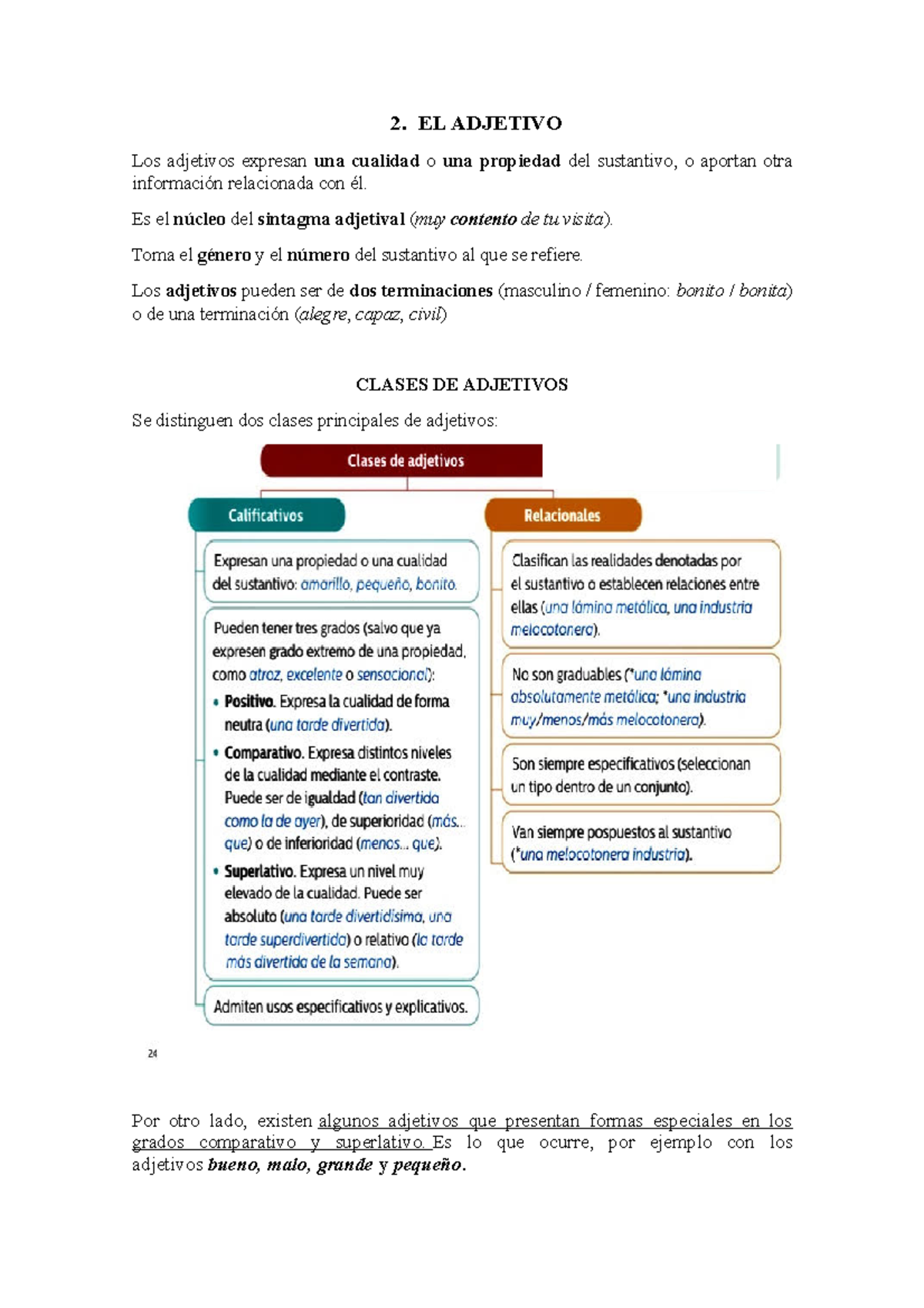 3. EL Adjetivo Teoría Y Ejercicios - 2. EL ADJETIVO Los adjetivos ...