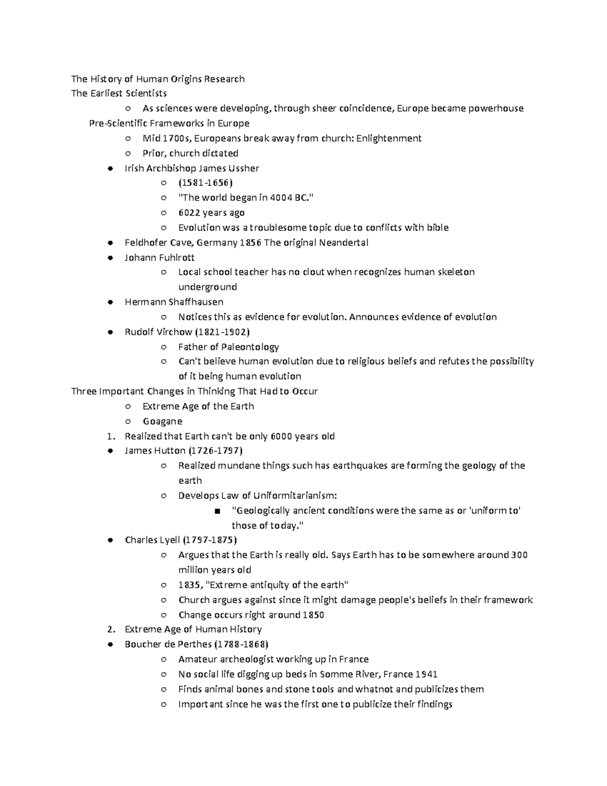 Unit1 The History of Human Origins Research - The History of Human ...