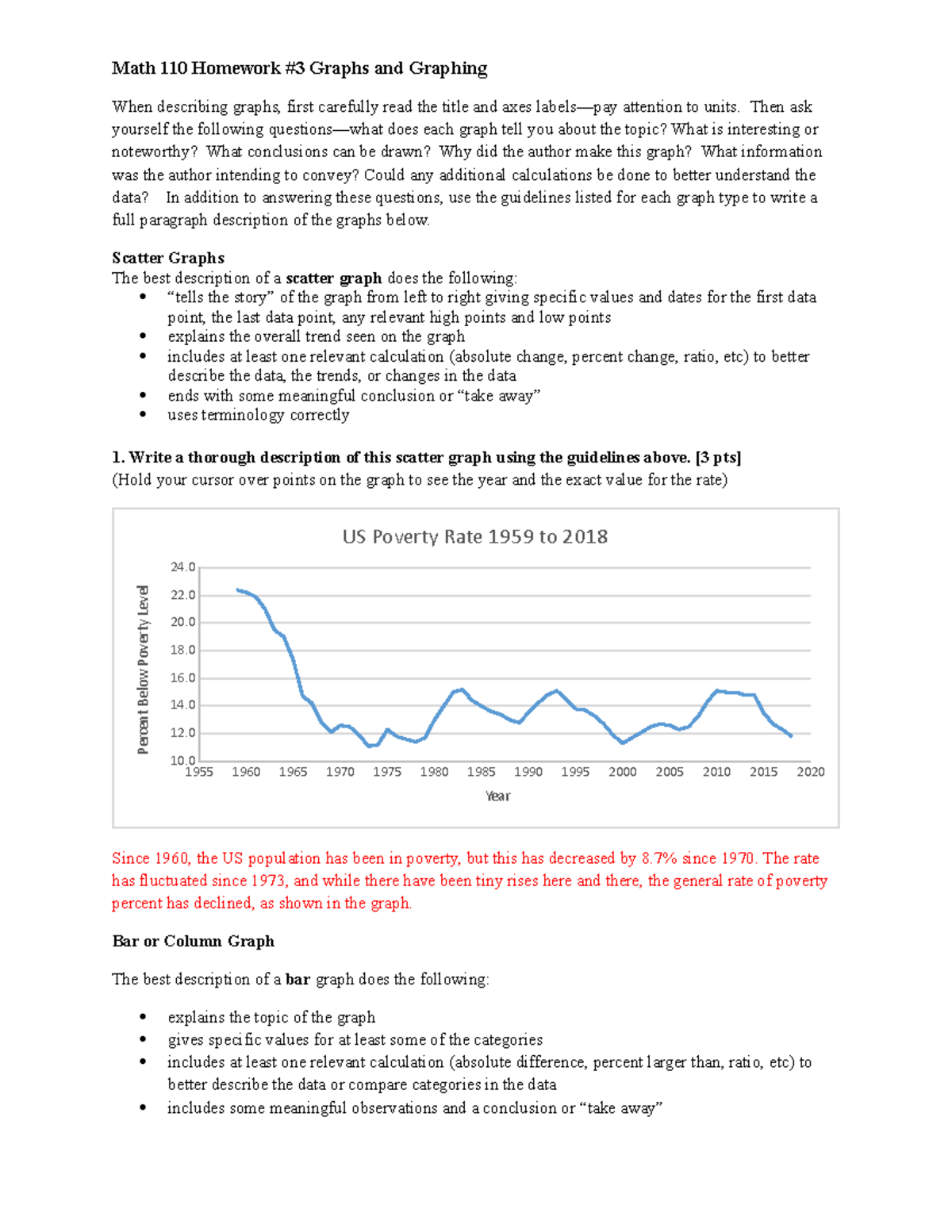 MATH 110 HW 3 - CH Work and assignment - Math 110 Homework #3 Graphs ...