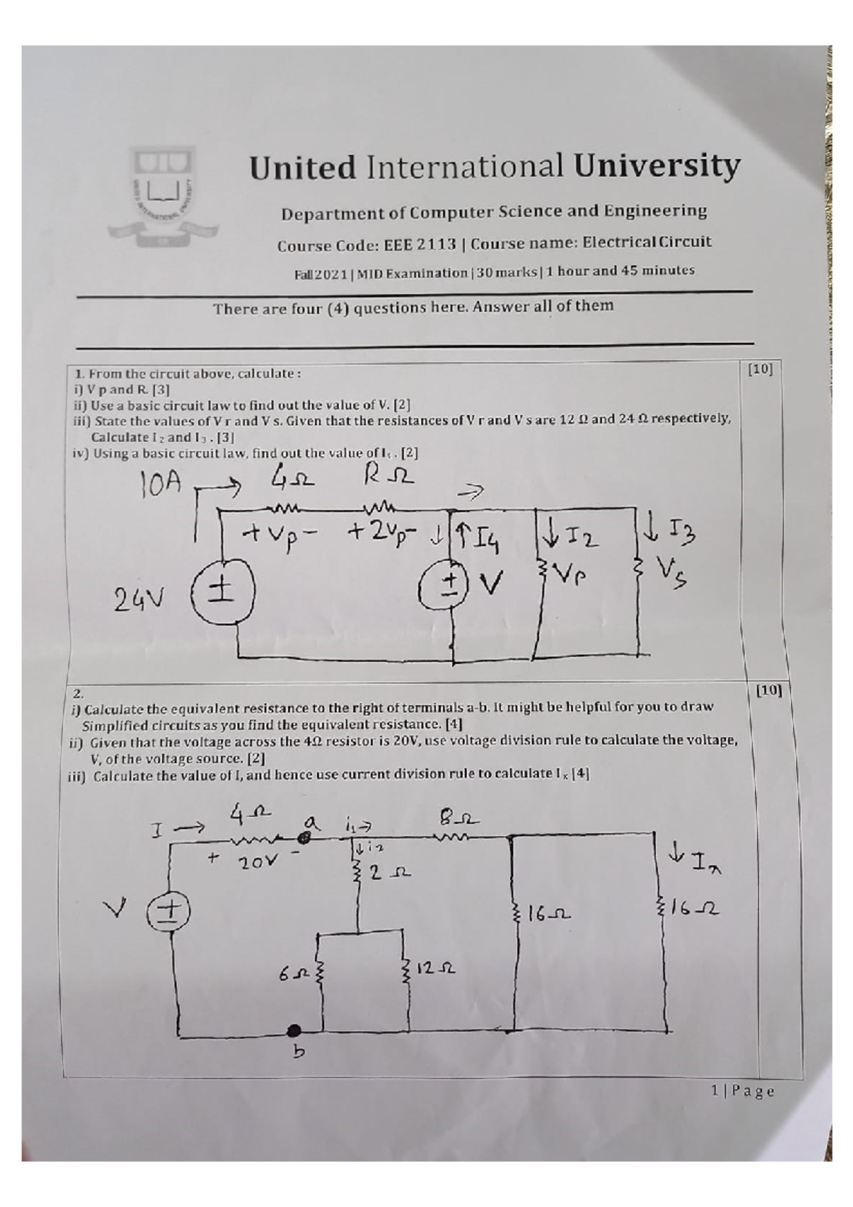 Circuit MID 222 - Electrical circuit 2 - Studocu