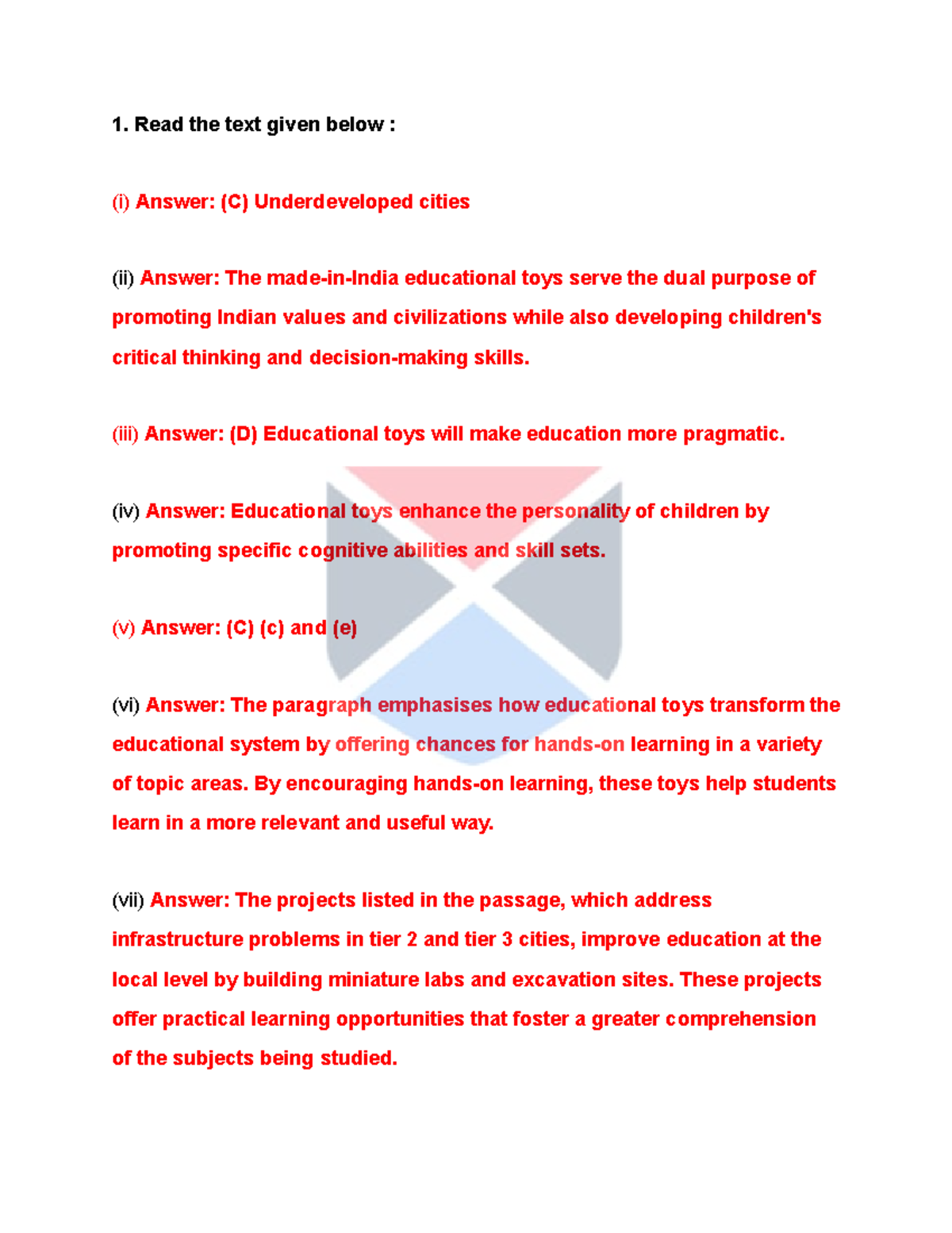 F814066 e d26b 4a72 bda2 6c4d711b2ae6 - Read the text given below : (i ...