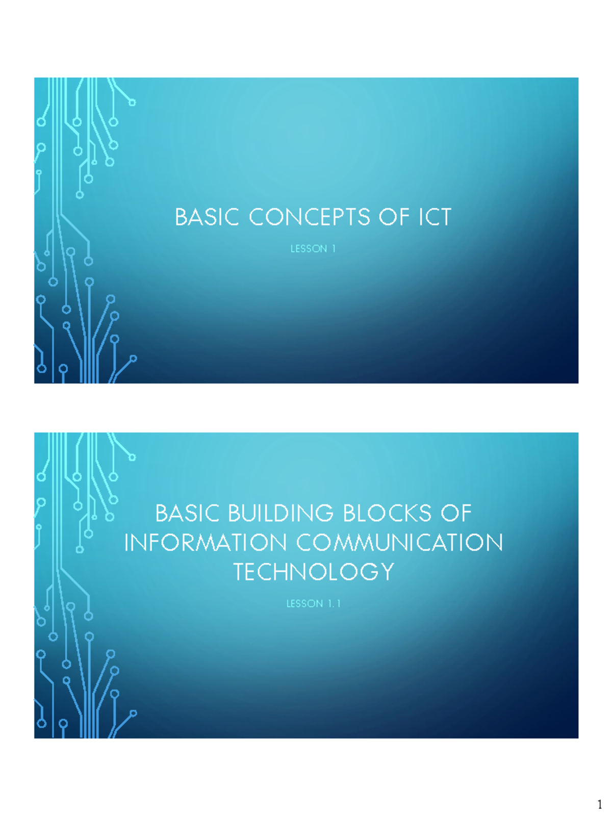 Basic concepts of information communication Technology - BASIC CONCEPTS ...