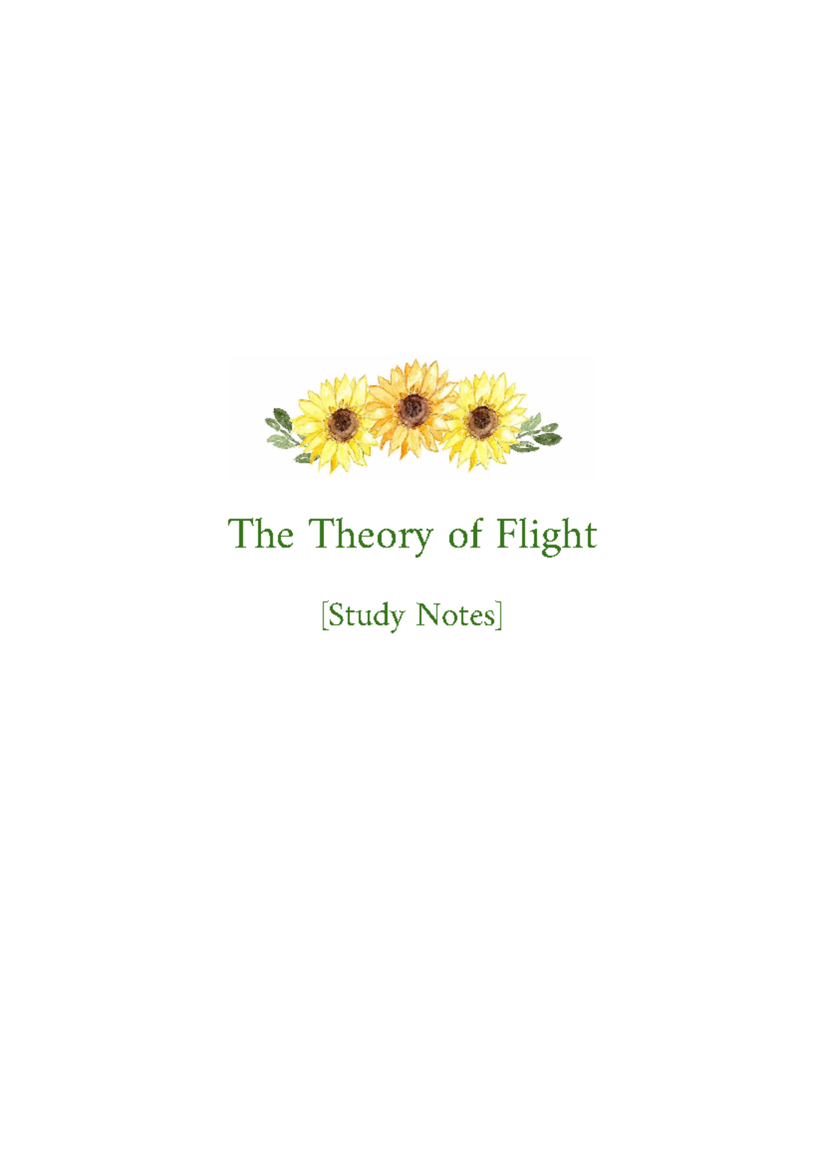 The Theory of Flight [Study Notes] - The Theory of Flight Study Notes ...