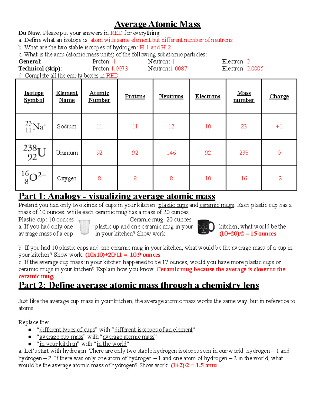 Janhavi Ahire - 7. Atomic Mass - PHET - Average Atomic Mass Do Now ...