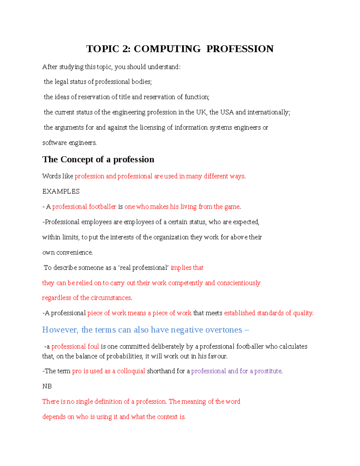 Topic 2 Computing AS A Profession - TOPIC 2: COMPUTING PROFESSION After ...