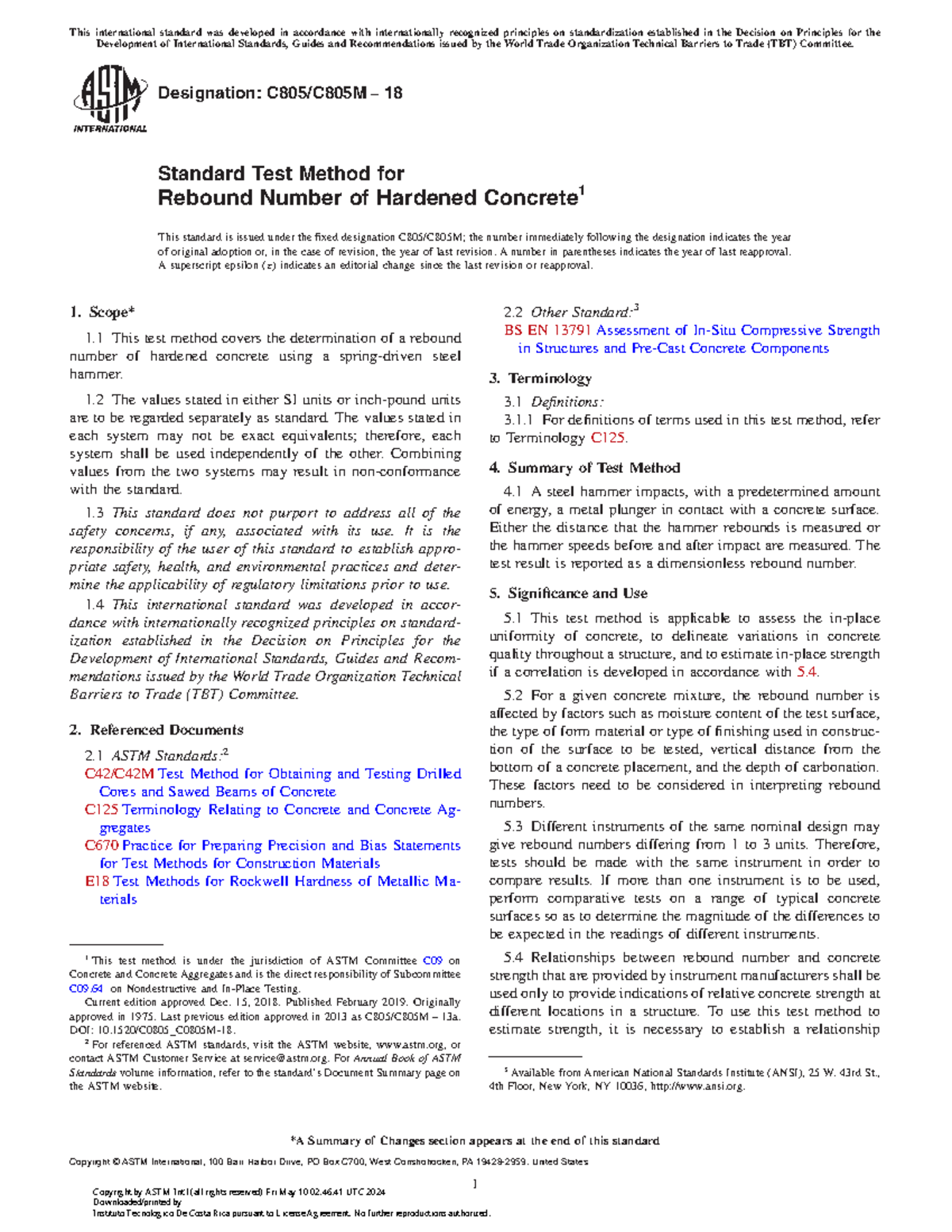 C805 C805M-18 - Norma de ASTM - Designation: C805/C805M − 18 Standard ...