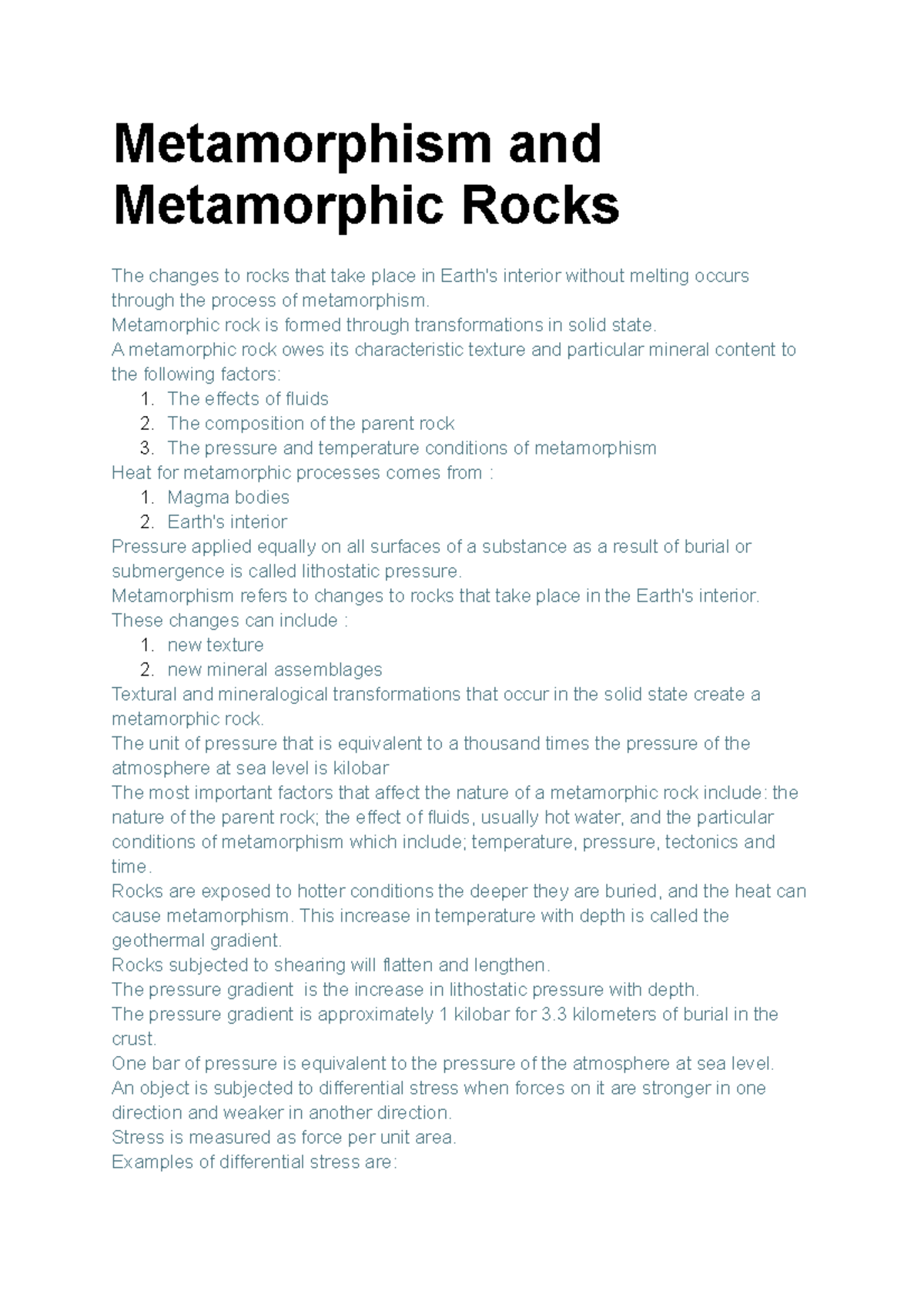 Metamorphism and Metamorphic Rocks - Metamorphism and Metamorphic Rocks ...