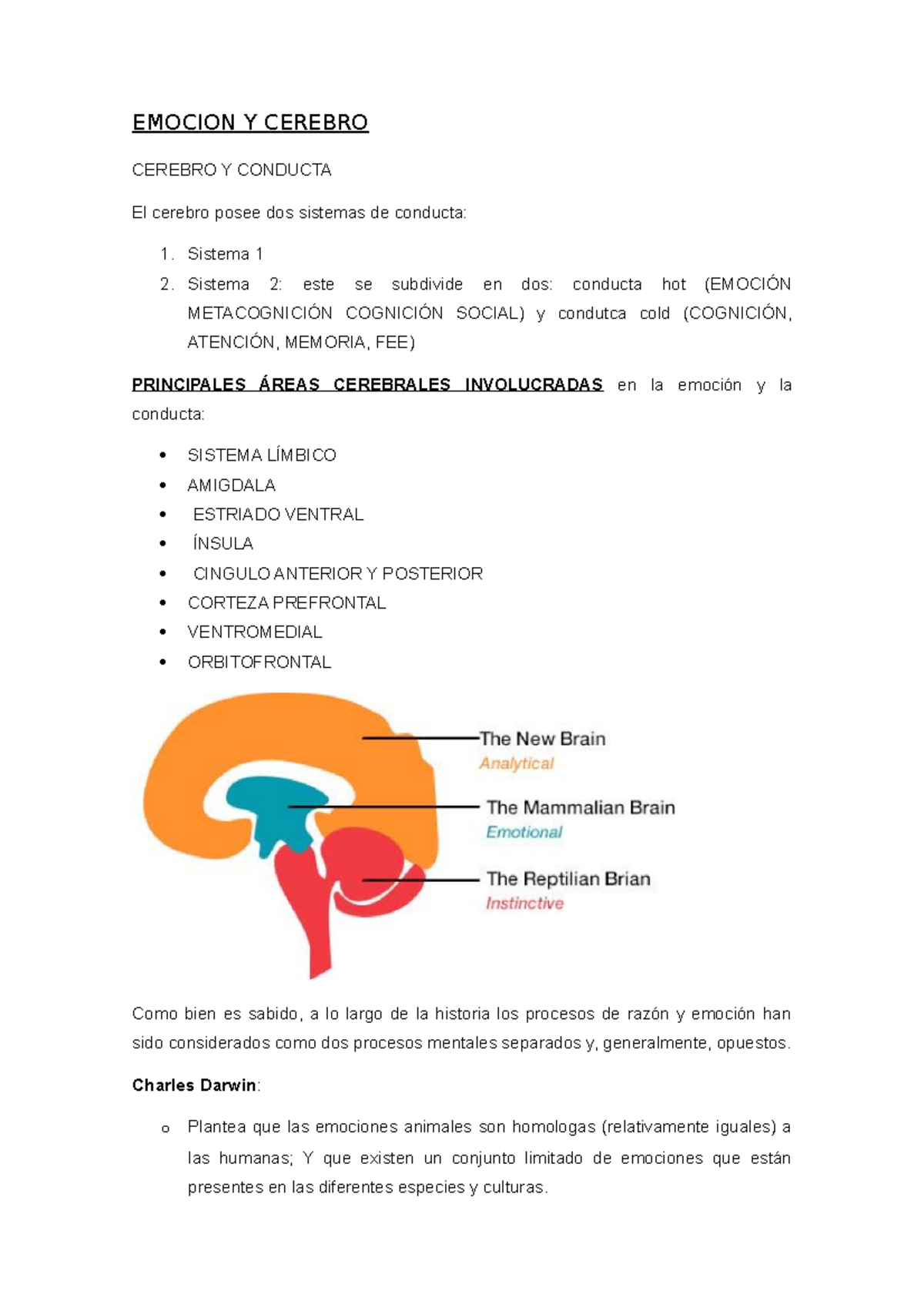 Emocion Y Cerebro neuropsicologia - EMOCION Y CEREBRO CEREBRO Y ...