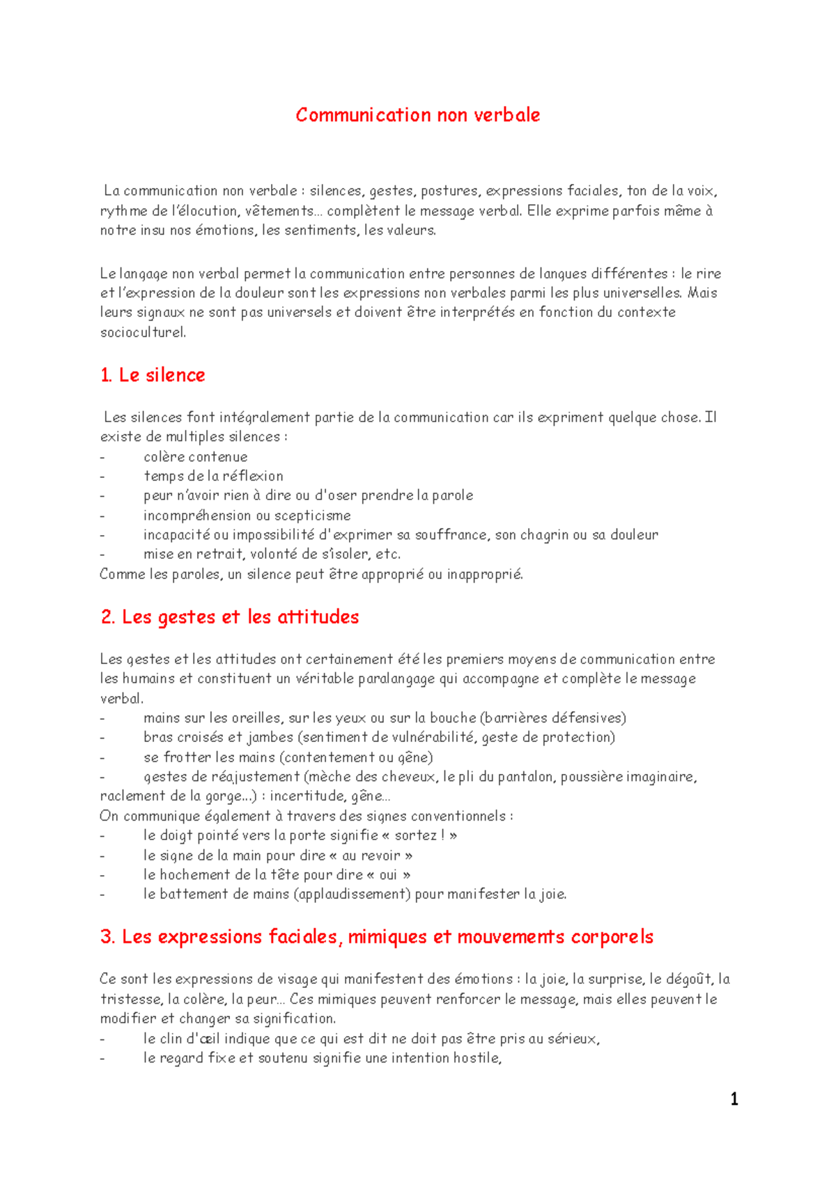 Communication-non-verbale - Communication non verbale La communication ...