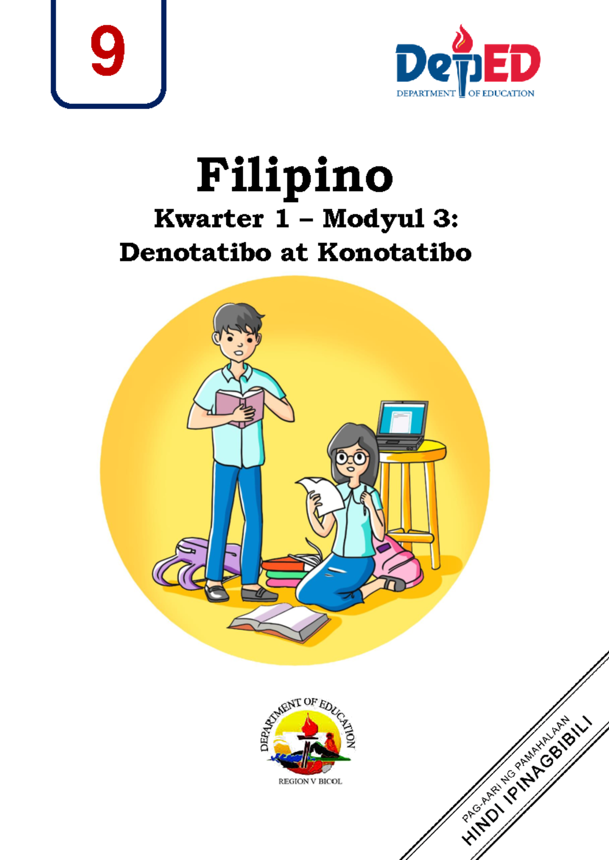 F9 Q1 module 3 - Denotatibo at konotatibo - Filipino Kwarter 1 – Modyul ...