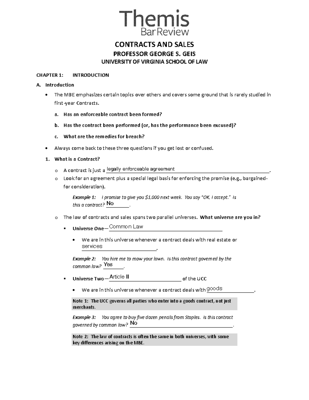 EBP.MBE - CONTRACTS AND SALES PROFESSOR GEORGE S. GEIS UNIVERSITY OF ...