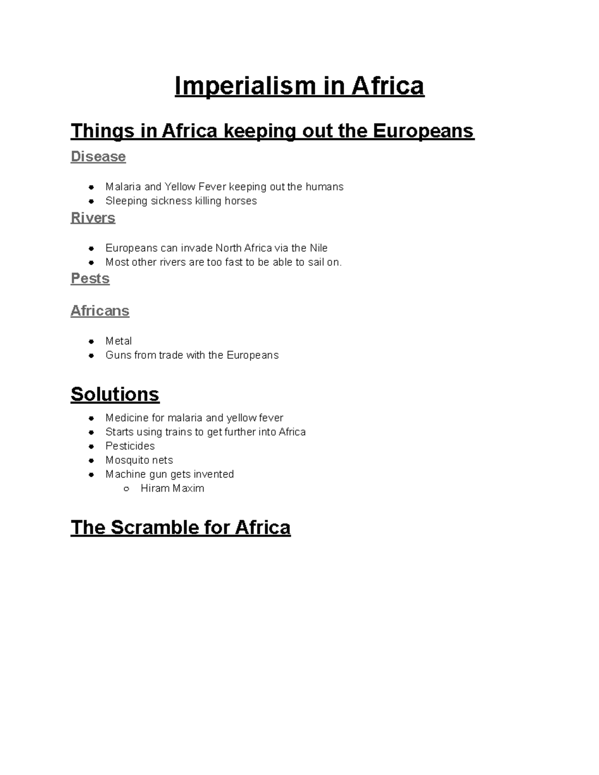 Imperialism in Africa - Ab-tech World Civ 2 - Imperialism in Africa ...