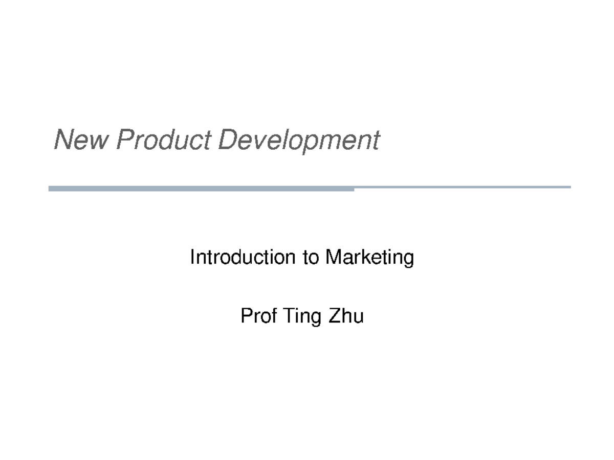 Lecture notes, New Product Development Connect - New Product ...
