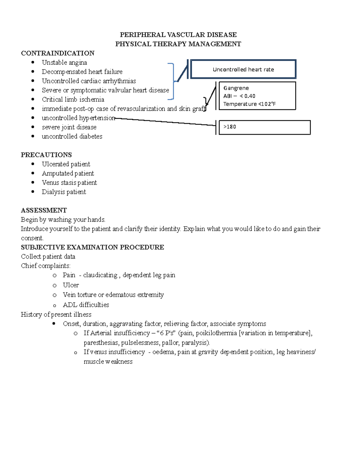 8. NLH - PVD assessment and management - PERIPHERAL VASCULAR DISEASE ...
