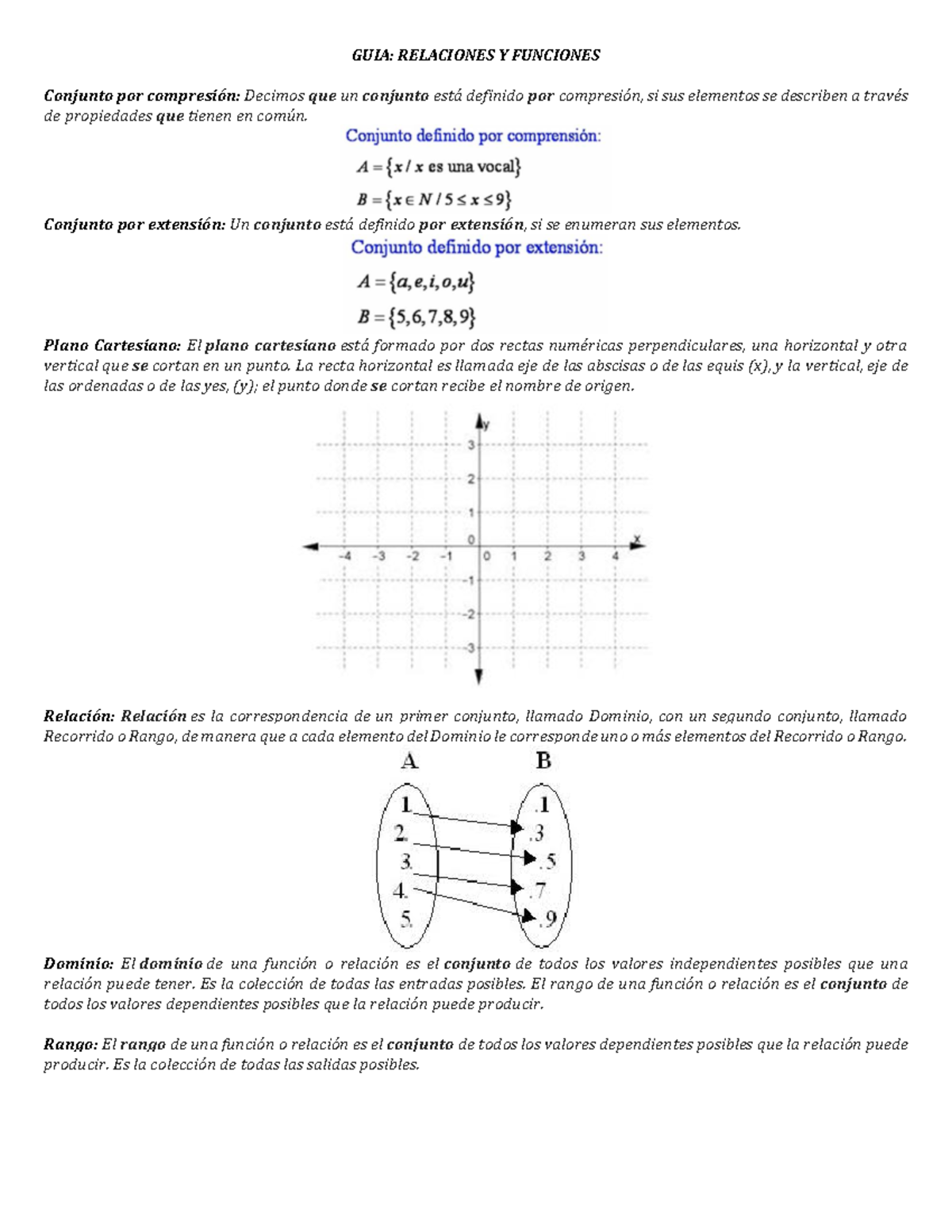 Relaciones y Funciones Clase Virtual 2020 - Warning: TT: undefined function: 32 GUIA: RELACIONES ...
