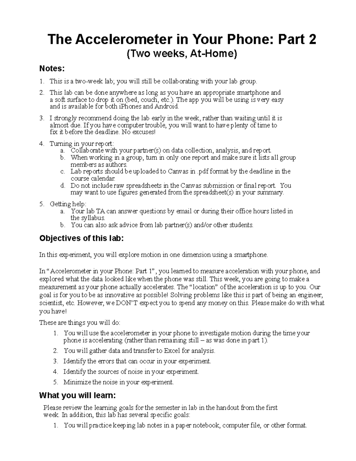 Accelerometer in your Phone part 2 - The Accelerometer in Your Phone ...