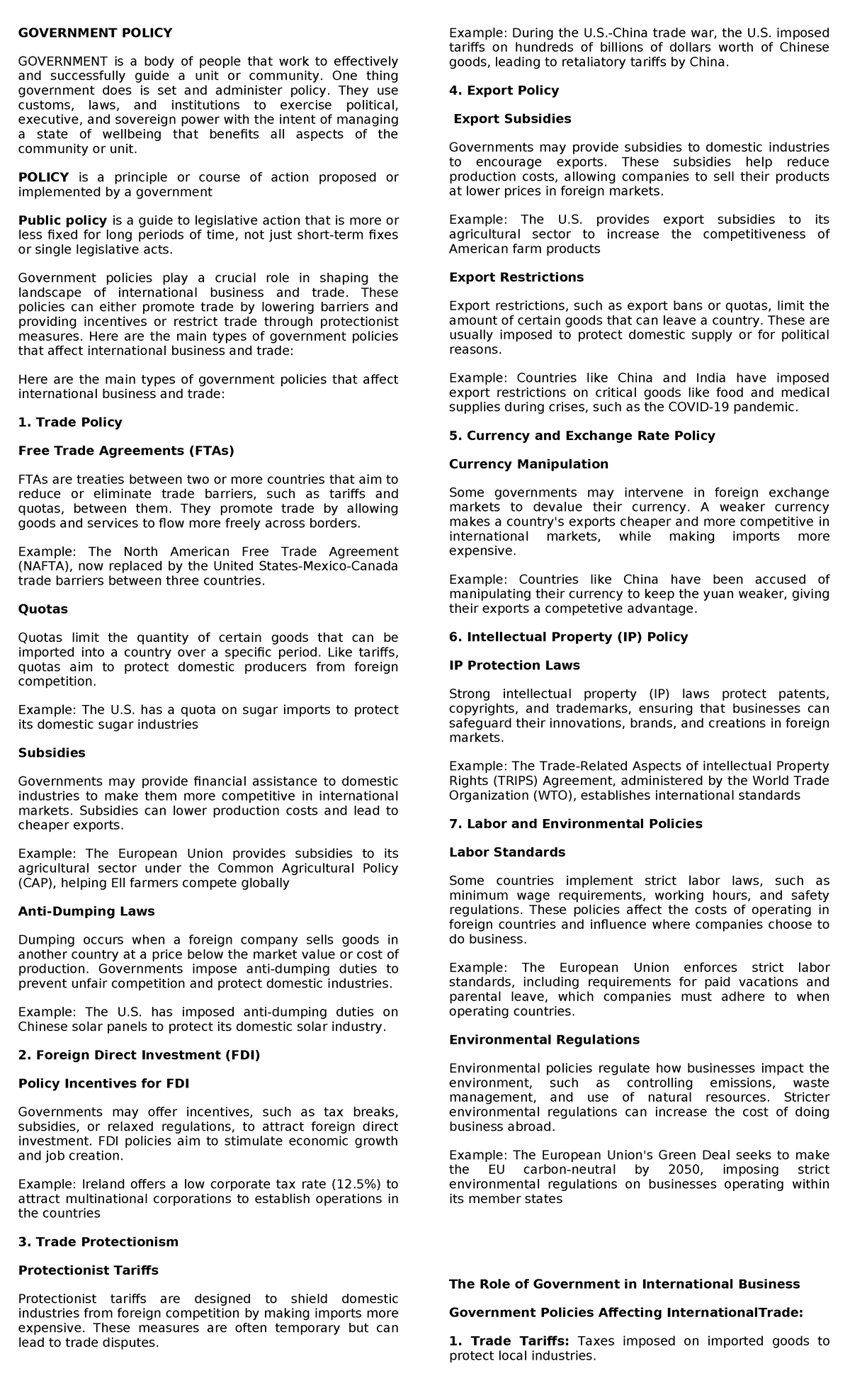 Government Policiws WPS Office - GOVERNMENT POLICY GOVERNMENT is a body ...
