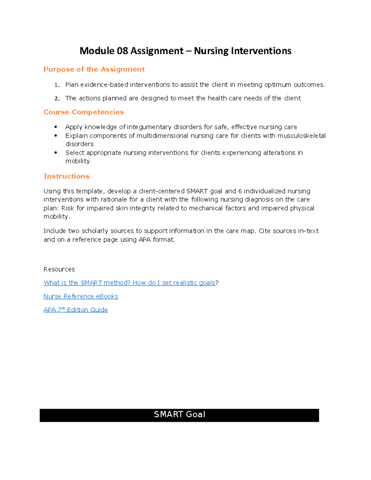 NUR 2356 Module 08 Assignment - Nursing Interventions - Module 08 ...