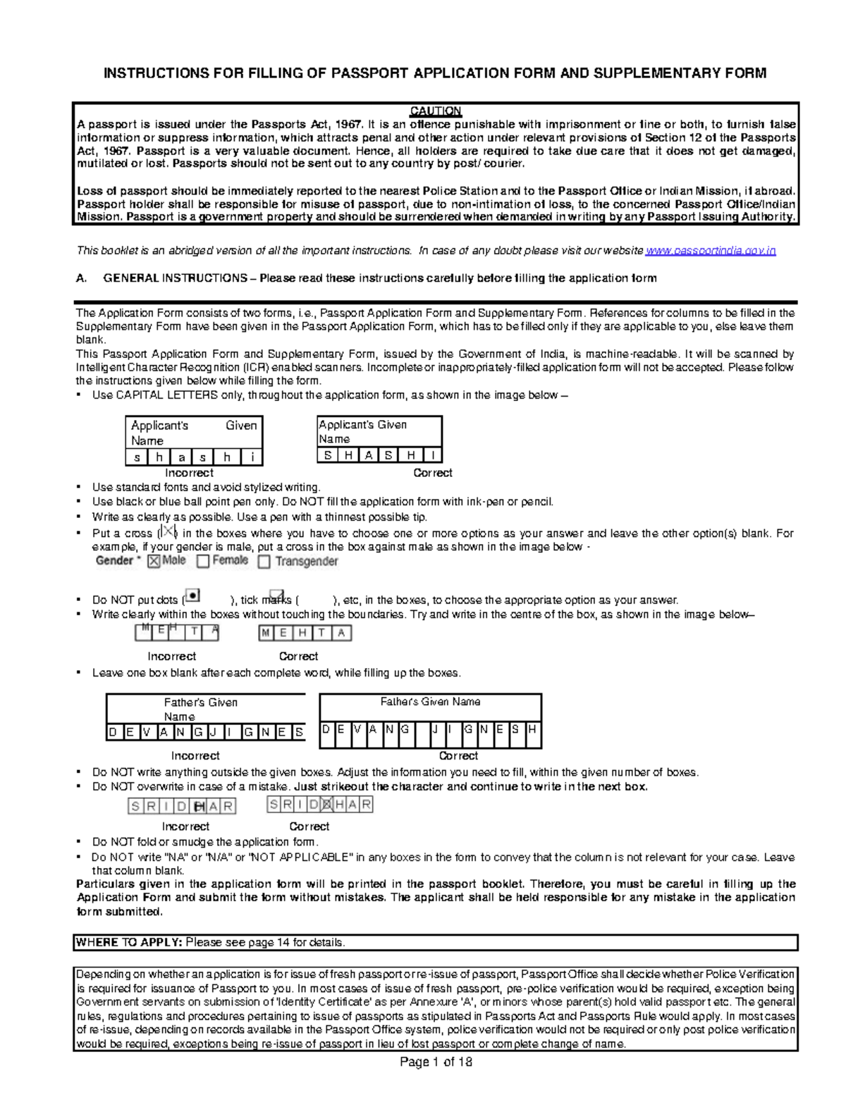 Applicationform Instruction Booklet-V3 - INSTRUCTIONS FOR FILLING OF ...