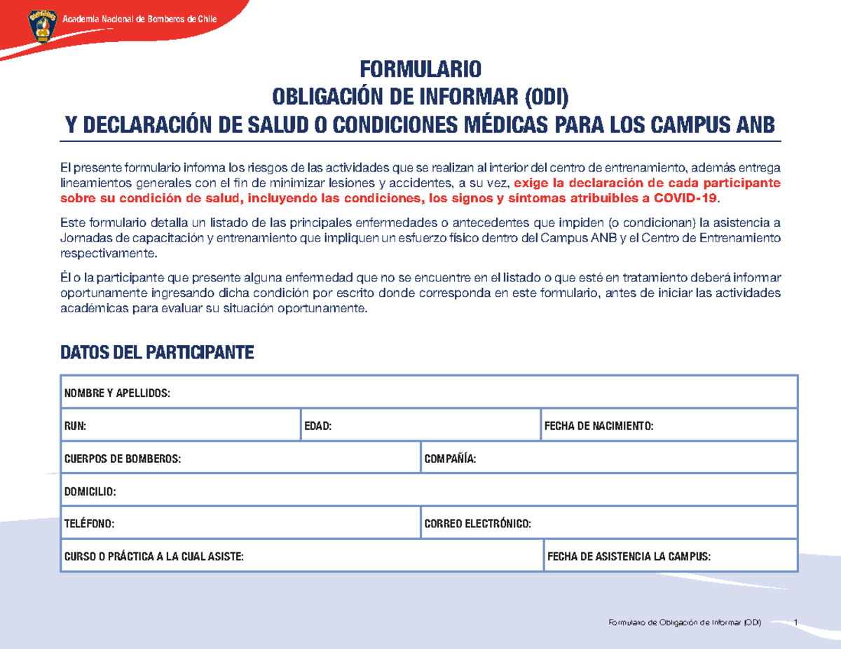 Formulario central ODI 2021 - El presente formulario informa los ...