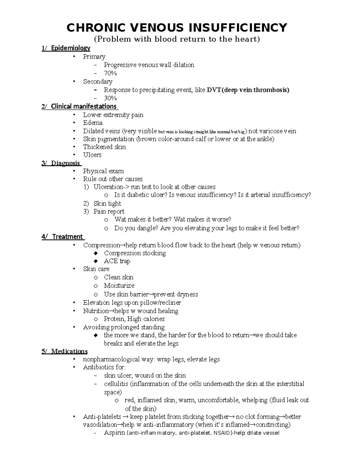 Chronic Venous Insufficiency - CHRONIC VENOUS INSUFFICIENCY (Problem ...