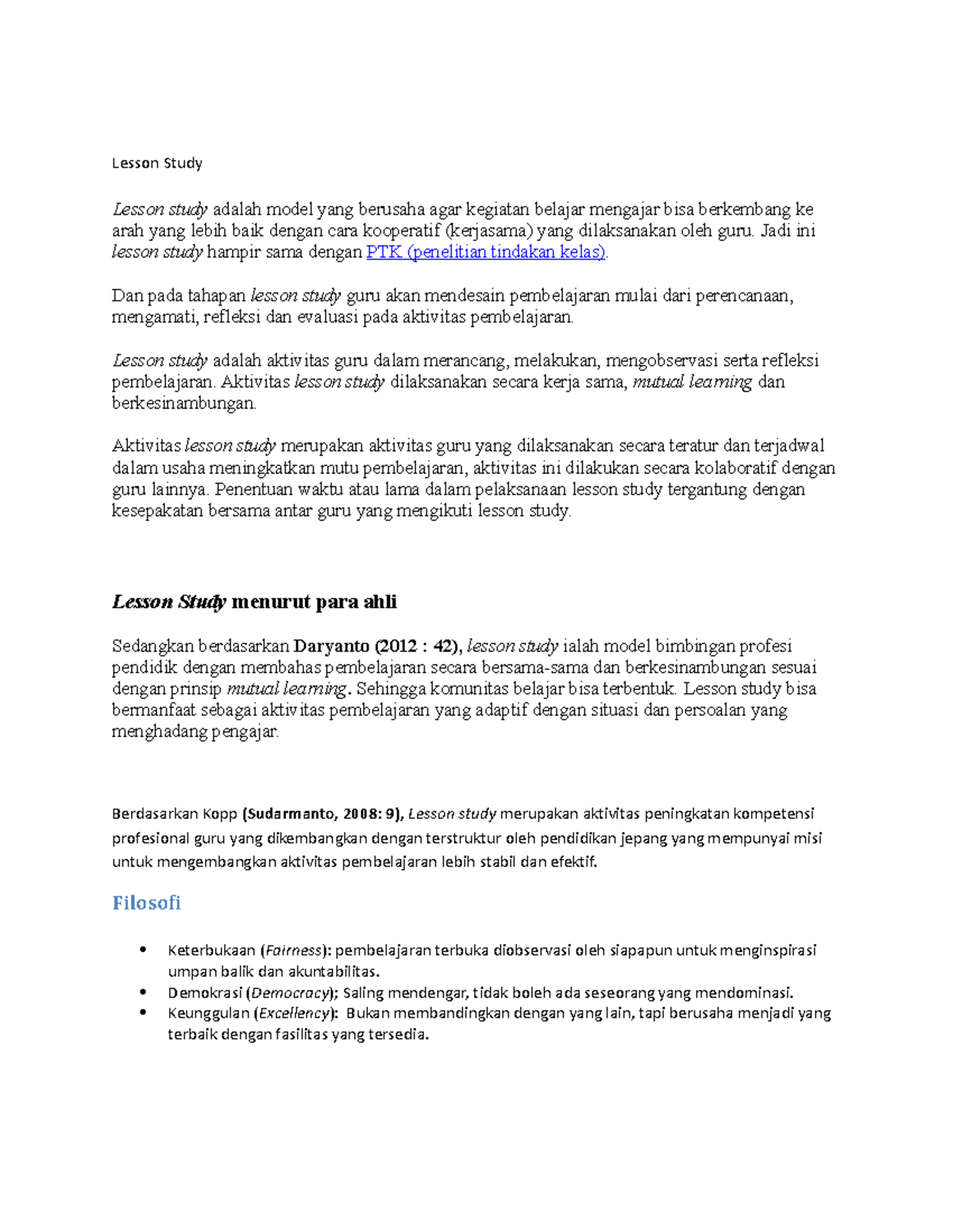 1. Lesson Study - Lesson Study Lesson study adalah model yang berusaha ...