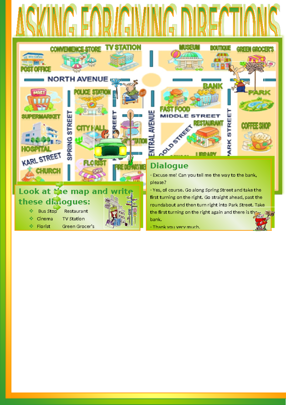 Directions - Hola - Asking for directions: Excuse me! Can you tell me ...