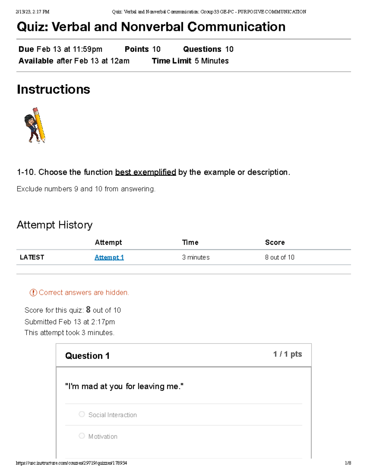 Quiz -Verbal-and-Nonverbal-Communication -Group-33-GE-PC- Purposive ...
