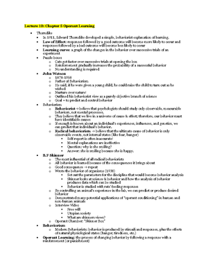 Behavioral analysis lectures 2 (for exam 2) - Behavioral Analysis ...