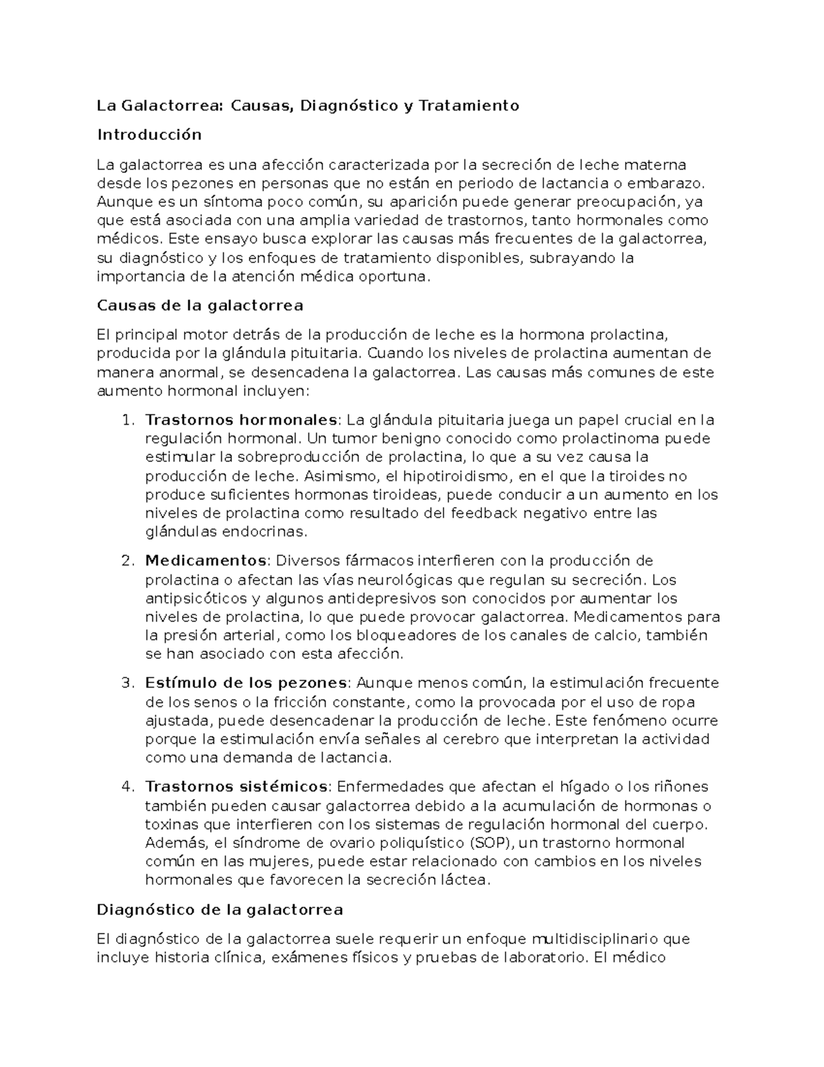La Galactorrea - sasas - La Galactorrea: Causas, Diagnóstico y ...