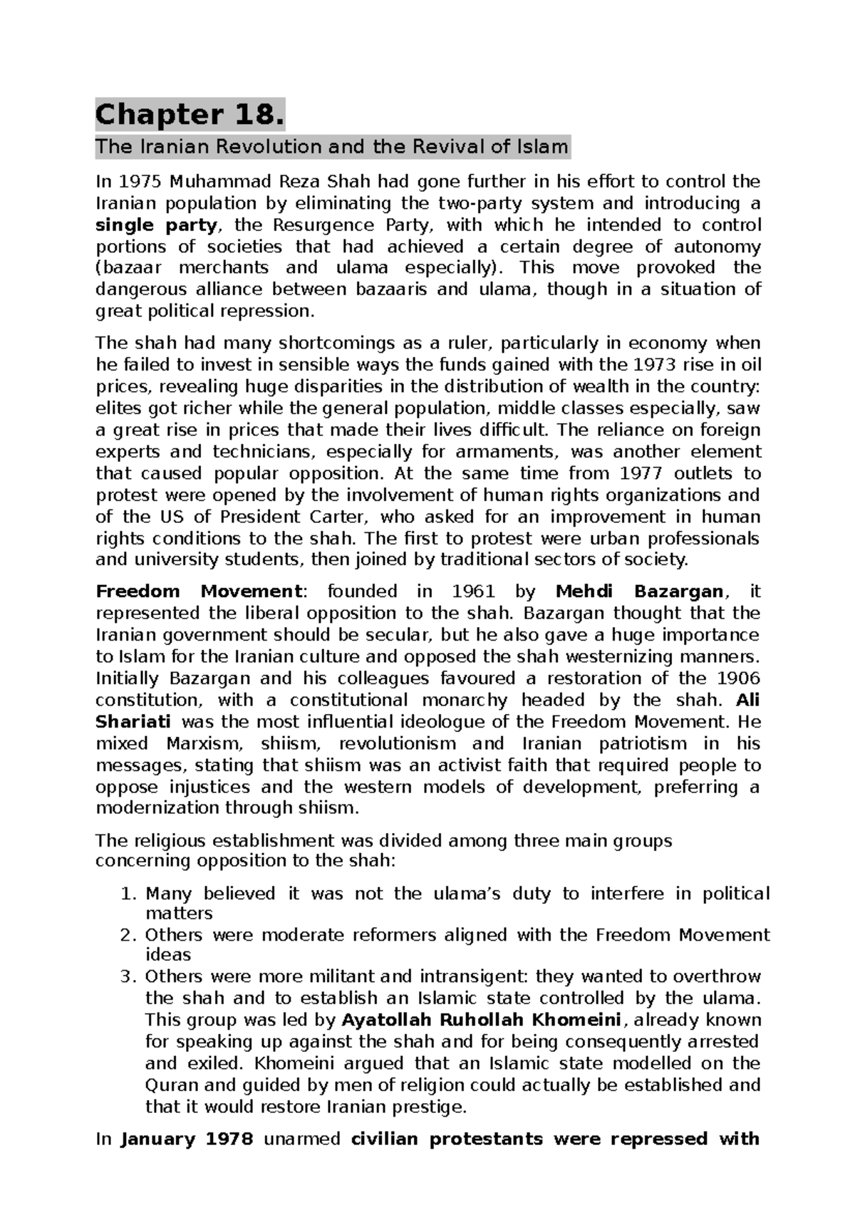 Middle East (1970s-2000 s) - Chapter 18. The Iranian Revolution and the ...