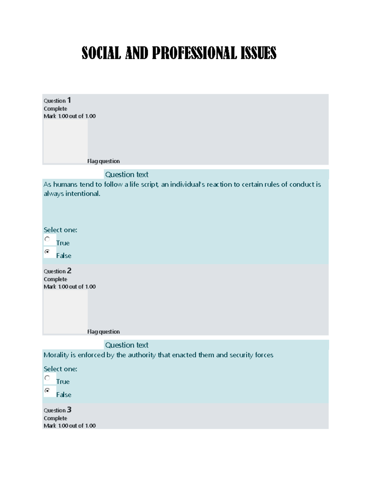 Social and Professional Issues PQ1-Midterm exam - SOCIAL AND ...