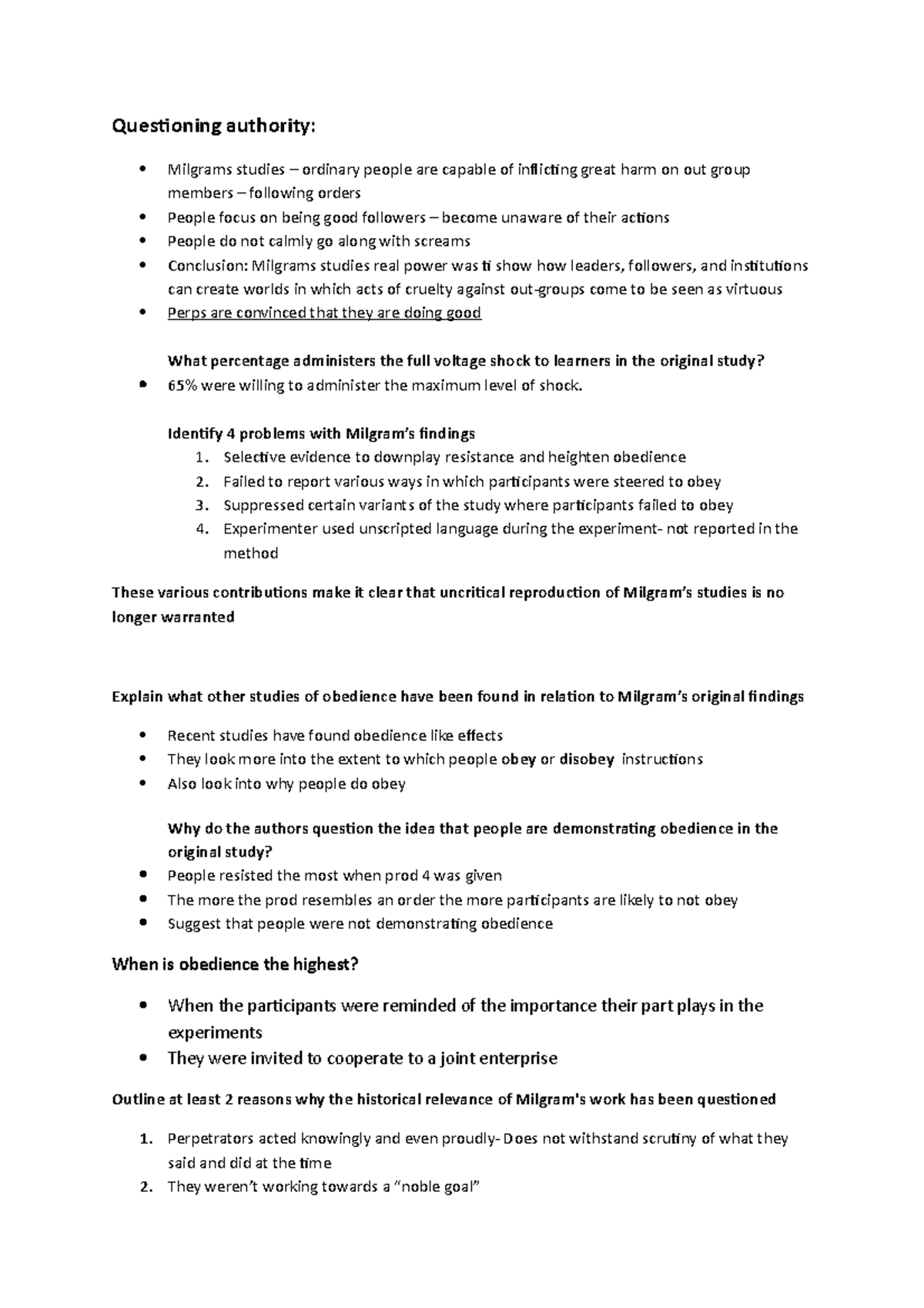 Questioning authority - Questioning authority: Milgrams studies ...