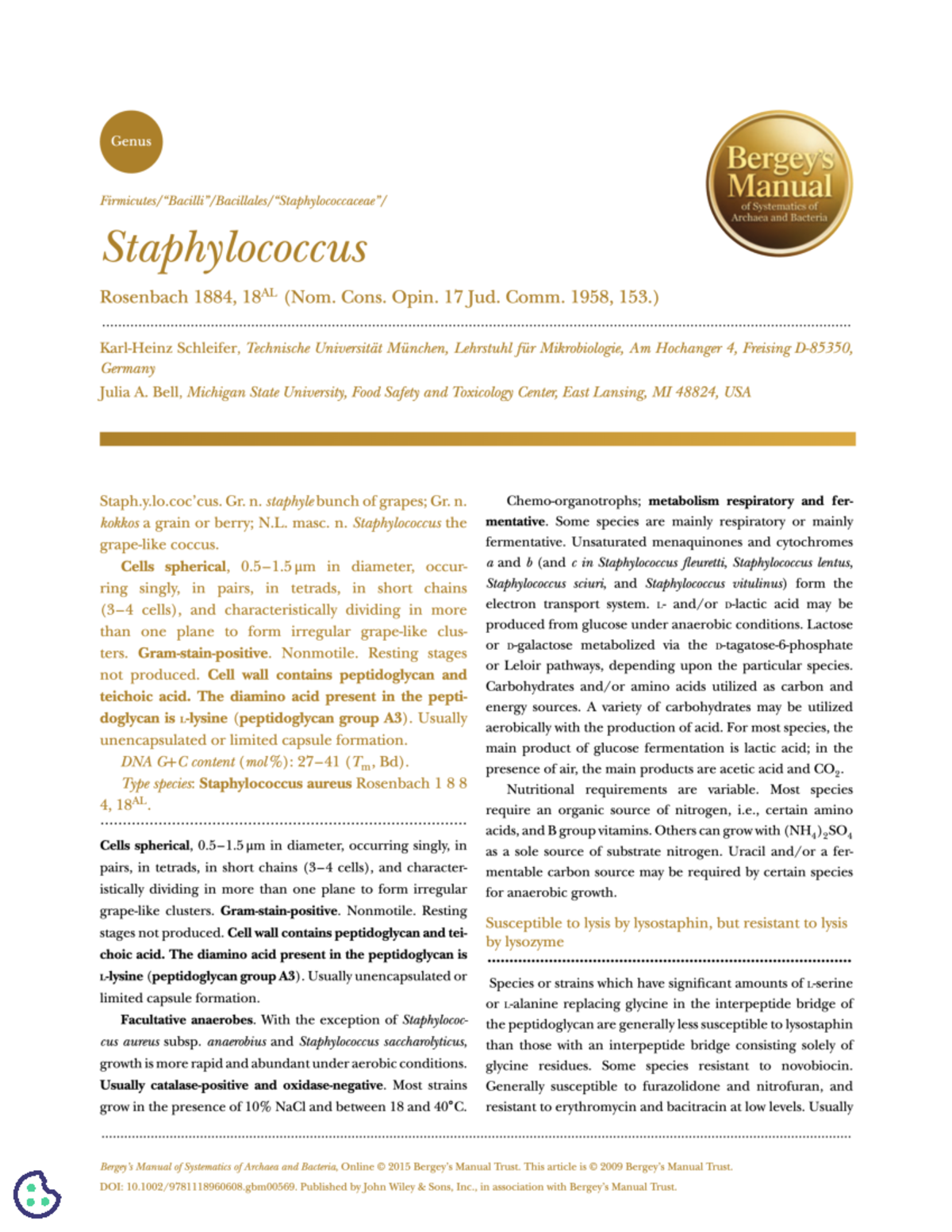 Staphylococcus - MICB 322 - Studocu