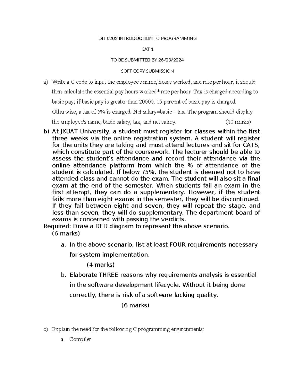 Dit 0202 Introduction To Programming Dit 0202 Introduction To Programming Cat 1 To Be 4535