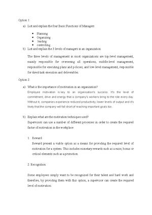 Introduction to Operation Management - GROUP ASSIGNMENT 1 TOPIC ...