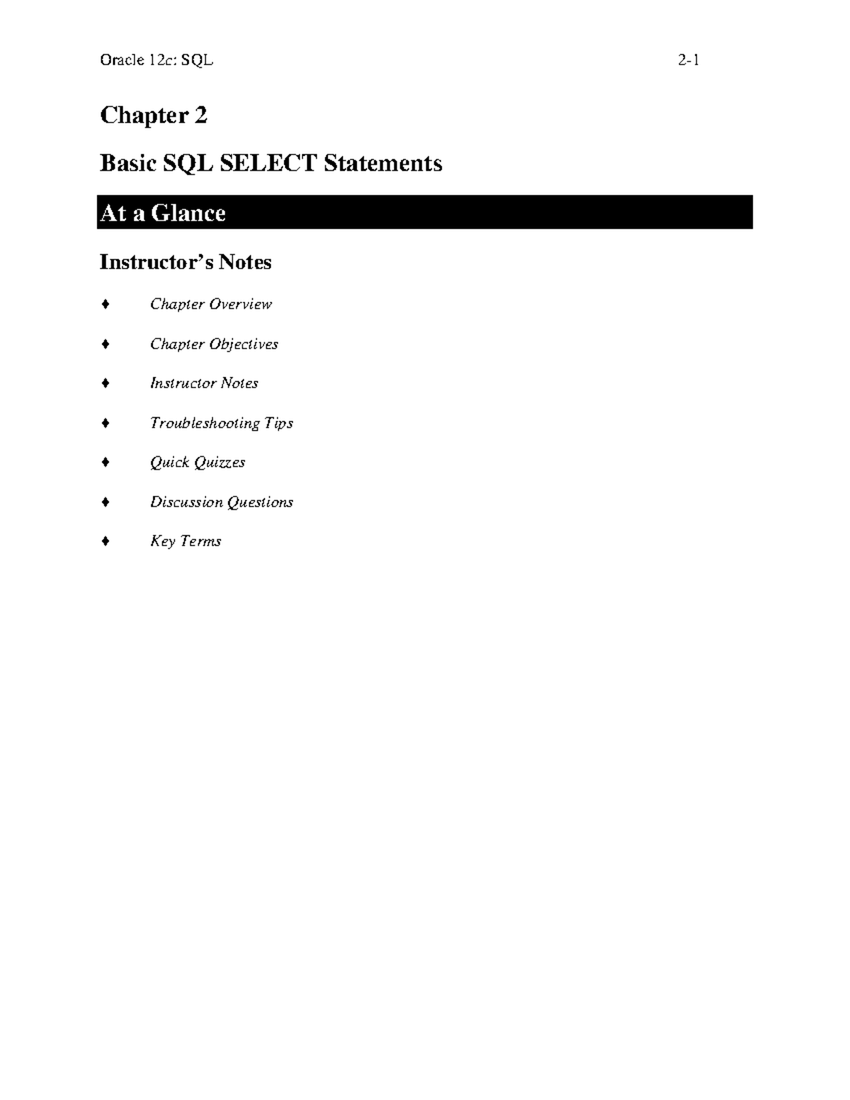 Orcl12 SQL IM ch02 - Summarized notes on the course - Chapter 2 Basic ...